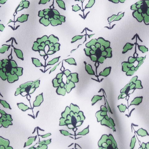 LAKE | Women | Pima Cotton Pajamas | Field Green Sprig Crew Long-Short Set