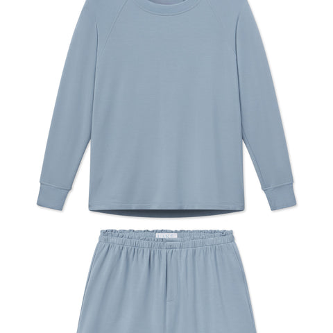 LAKE | Women | Lounge | Dusty Blue Relax Shorts Set