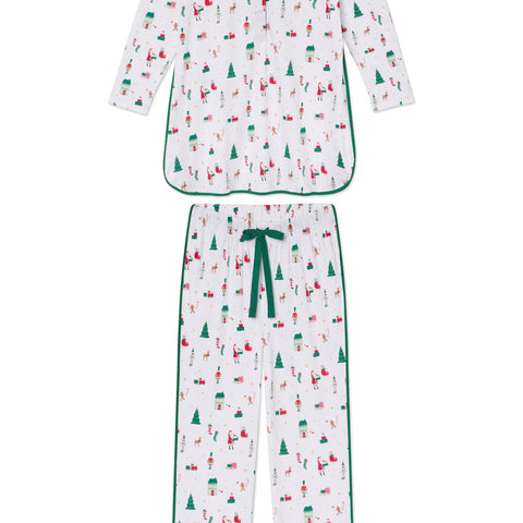 LAKE | Women | Pima Cotton Pajamas | Holly Jolly Maternity Long Long Set
